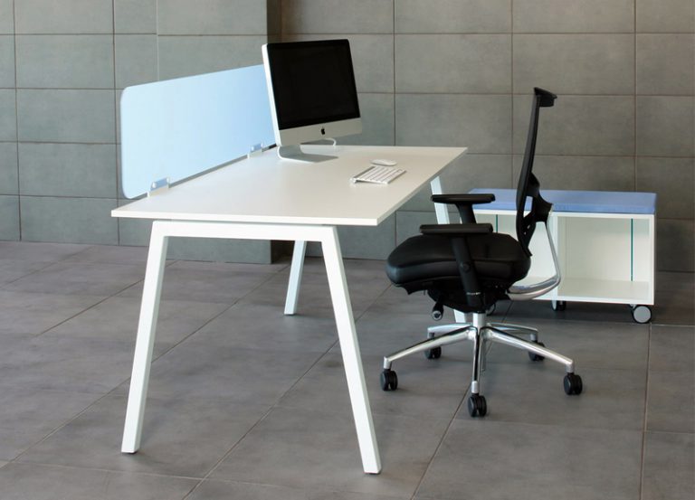 Nova A Rectangle Desk with Scallop Cut-Out – Office Furniture Requirements