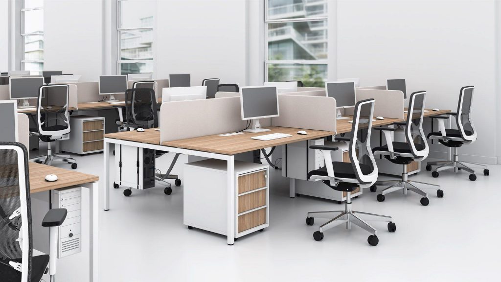 Nova A 2-Person Back to Back Desk with Scallop Cut-Out – Office ...