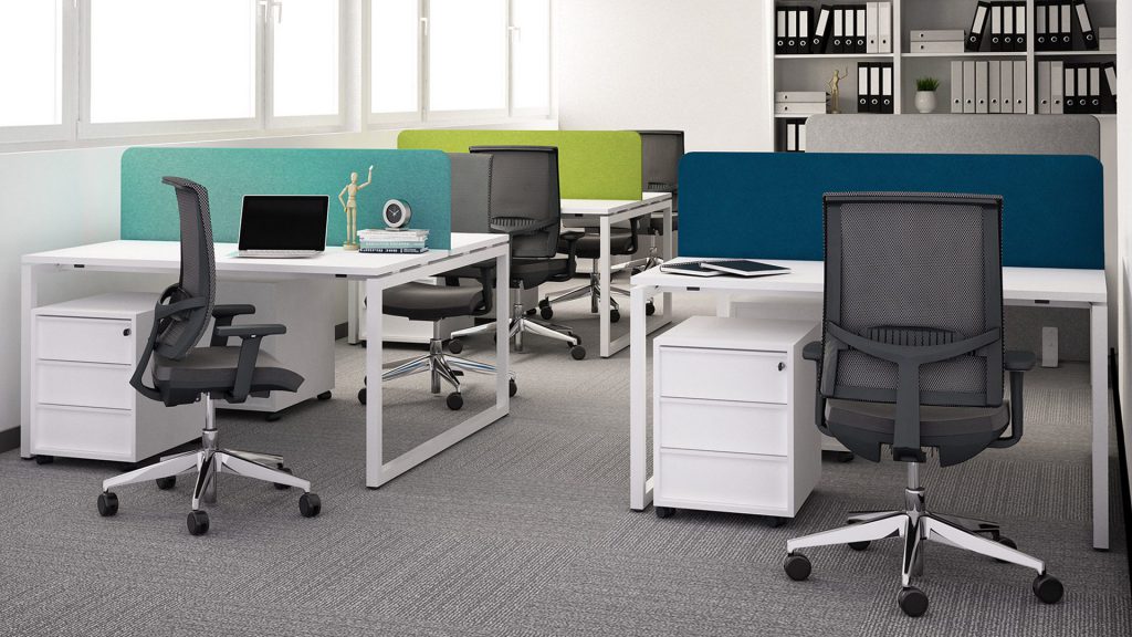 Nova O Rectangle Desk with Scallop Cut-Out – Office Furniture Requirements