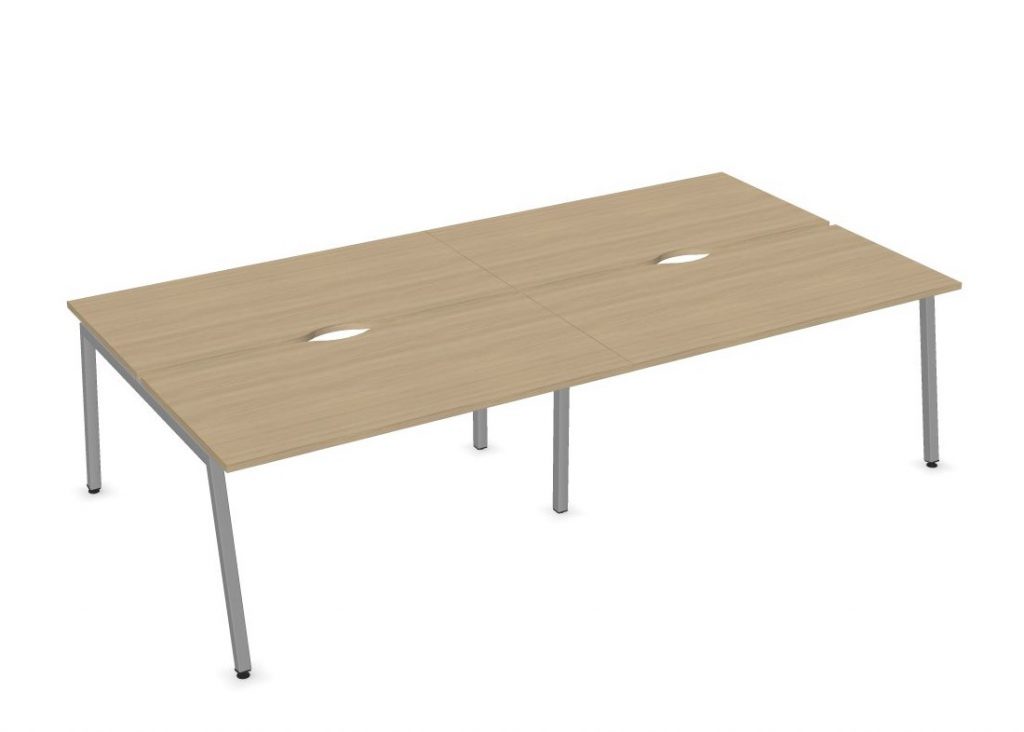 Nova A 4-Person Back to Back Desk with Scallop Cut-Out – Office ...