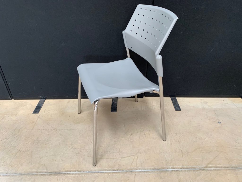 Used Grey Plastic Stacking Chairs – Set of 4 – Office Furniture ...