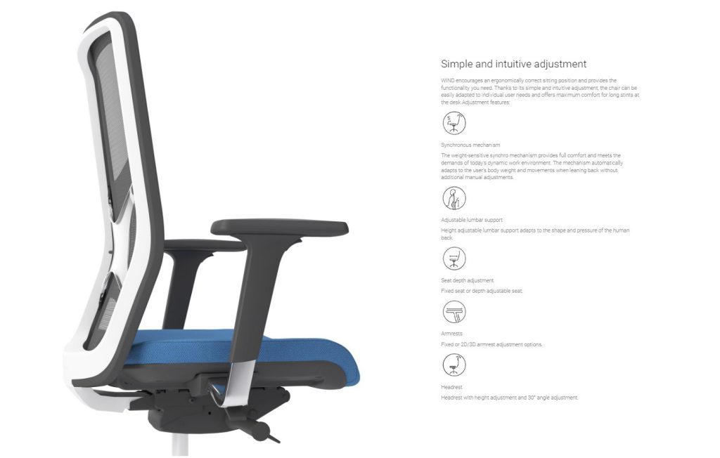 Wind Fabric Back Task Chair – Office Furniture Requirements