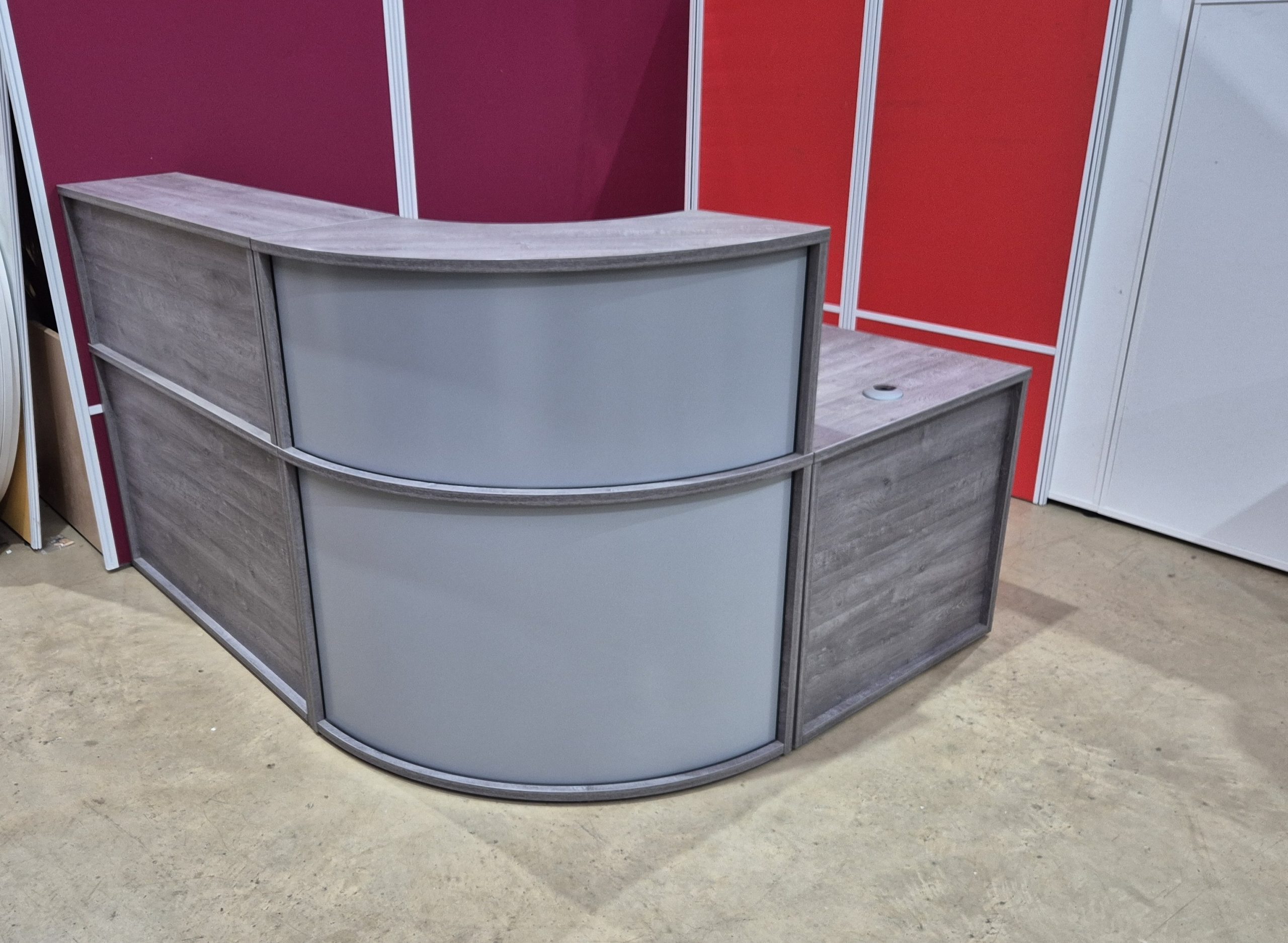 Reception Desk with Storage in Grey Wood – Ex Display – Office ...