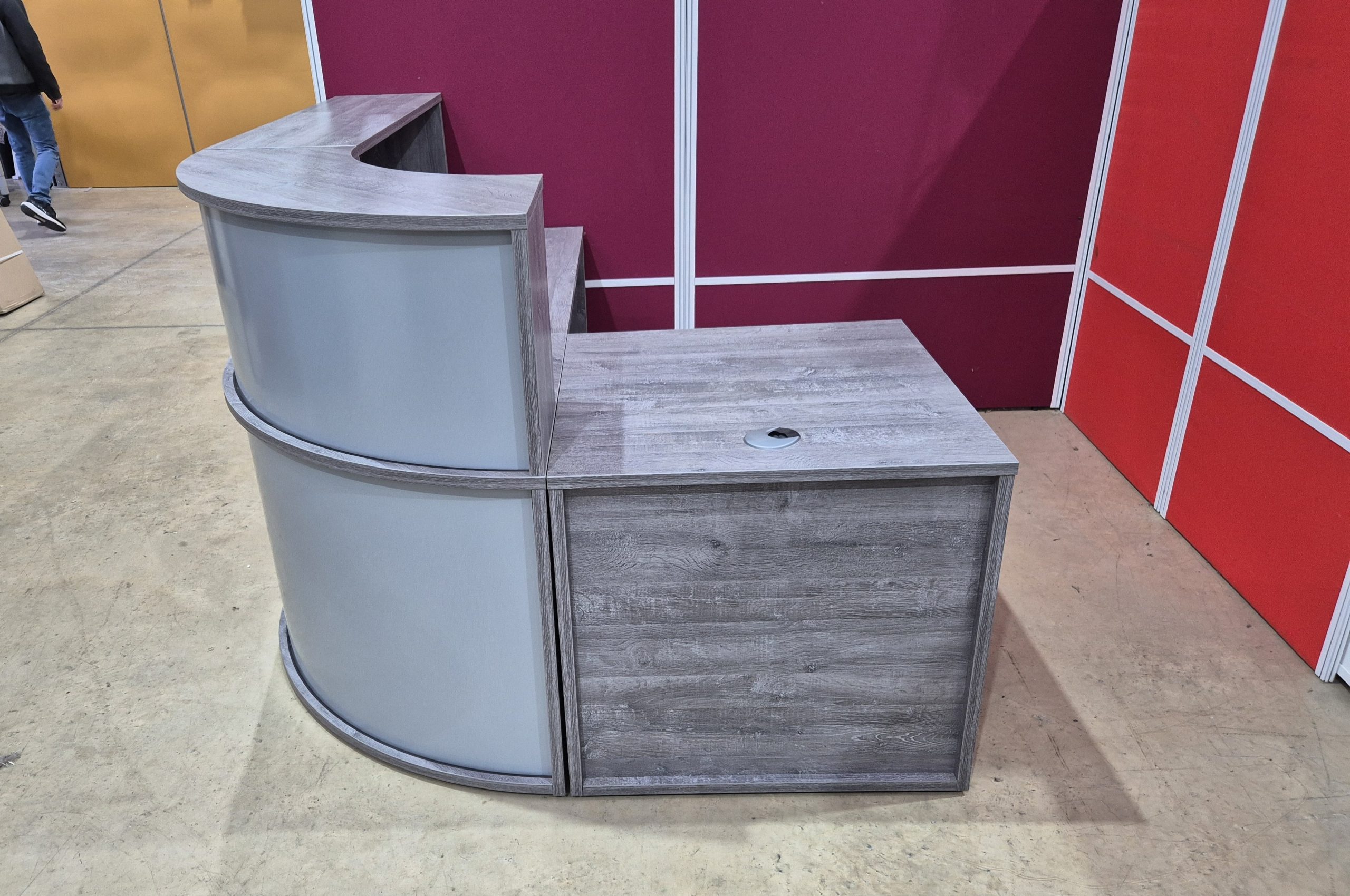 Reception Desk with Storage in Grey Wood – Ex Display – Office ...
